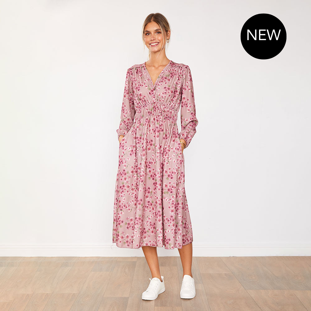 Gina Dress (Pink Floral)